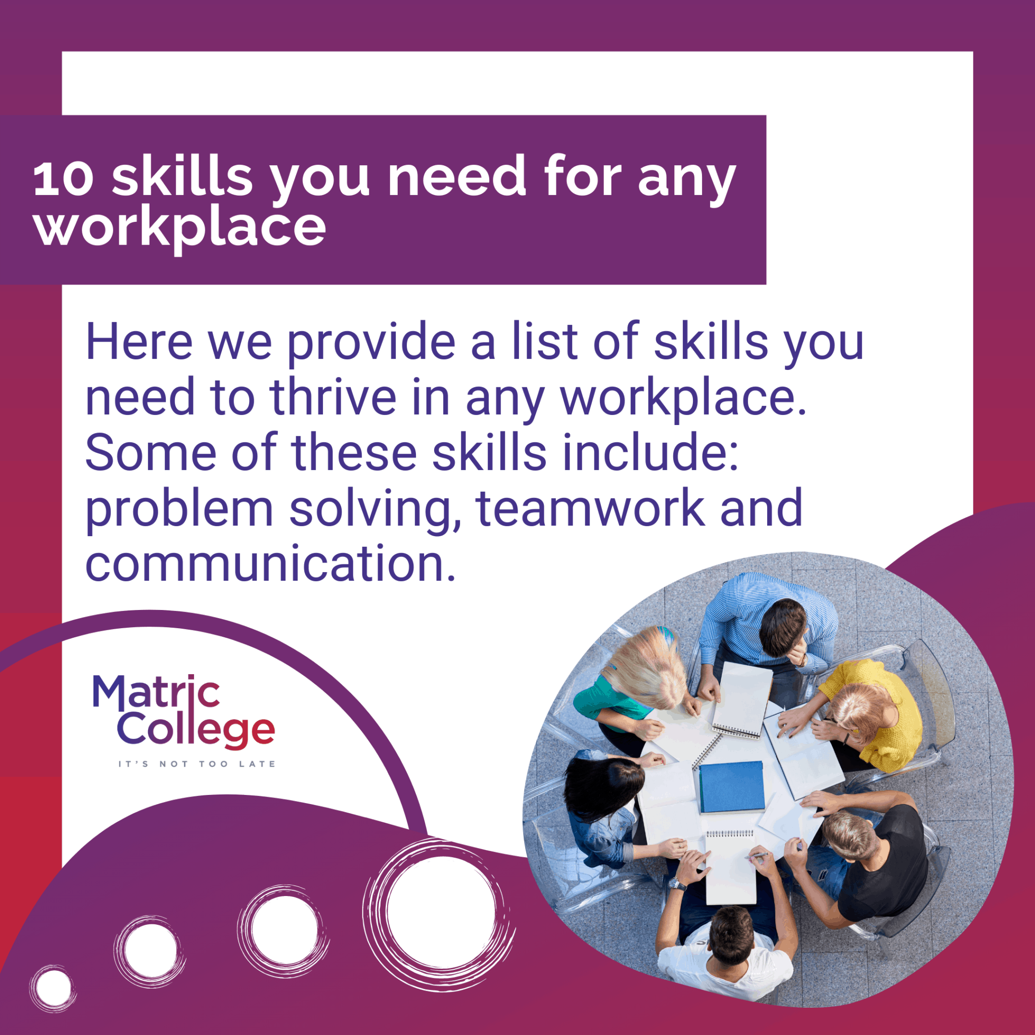 10 skills you need for any workplace