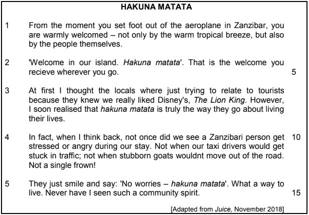 Grade 12 English First Additional Language Past Paper 1