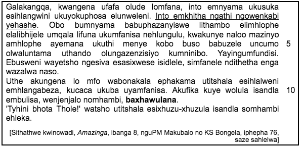 Grade 12 IsiXhosa First Additional Language Past Paper