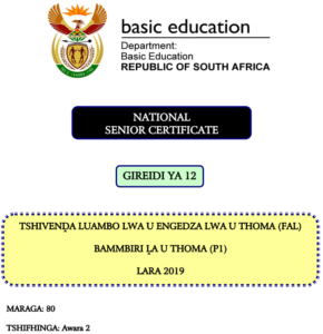 Grade 12 Tshivenda First Additional Language Past Paper
