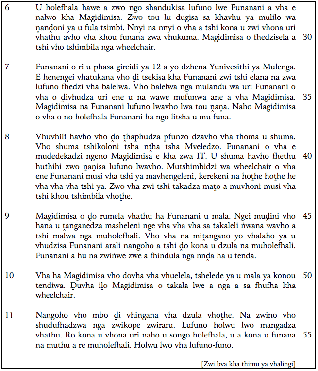 Grade 12 Tshivenda First Additional Language Past Paper