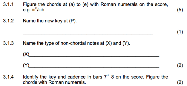 Grade 12 Music Past Paper