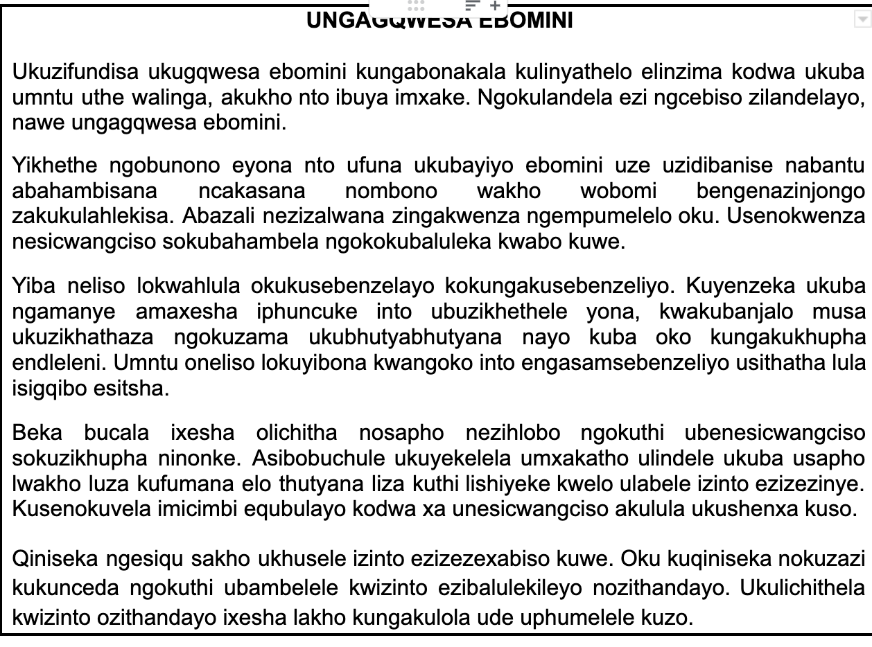 Isixhosa First Additional Language Past Paper 1