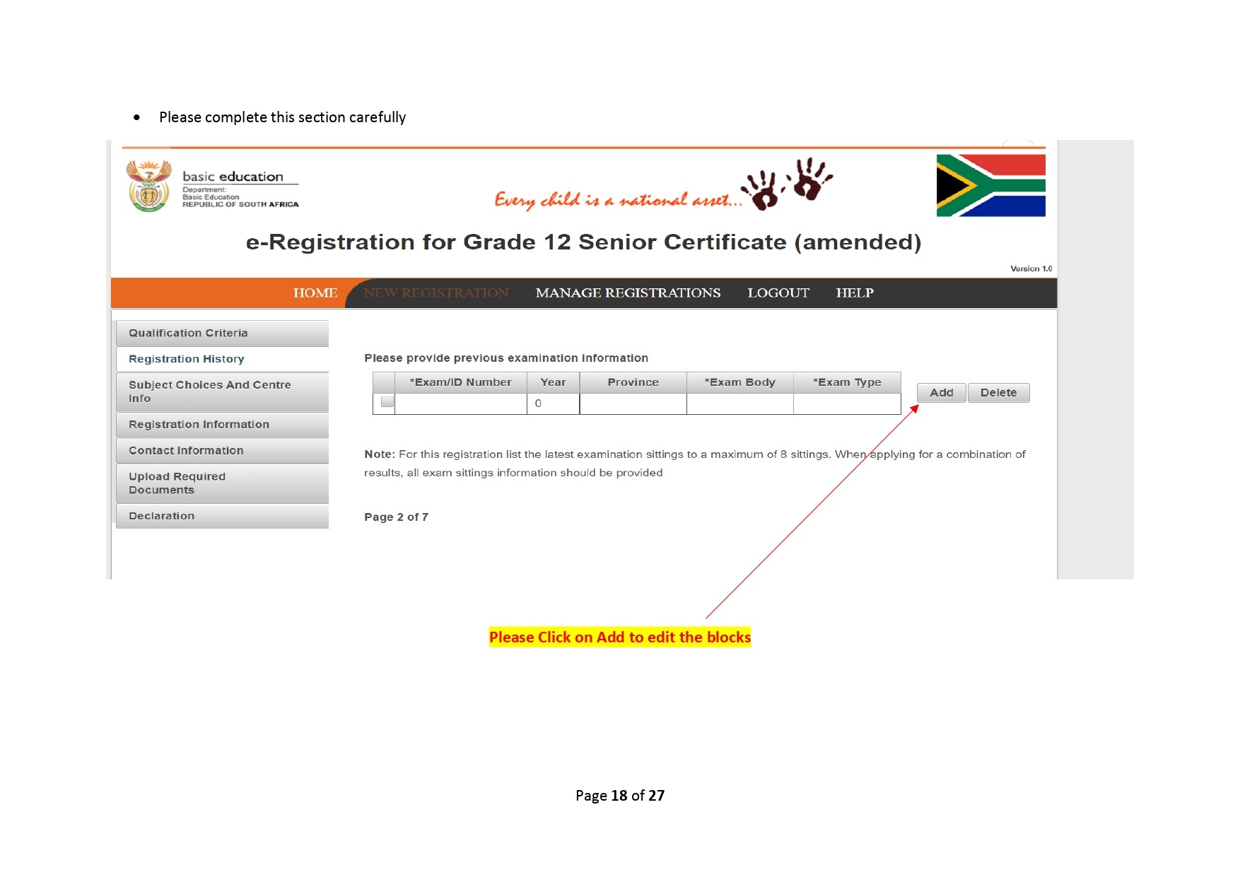 Adult Matric Exam Registrations