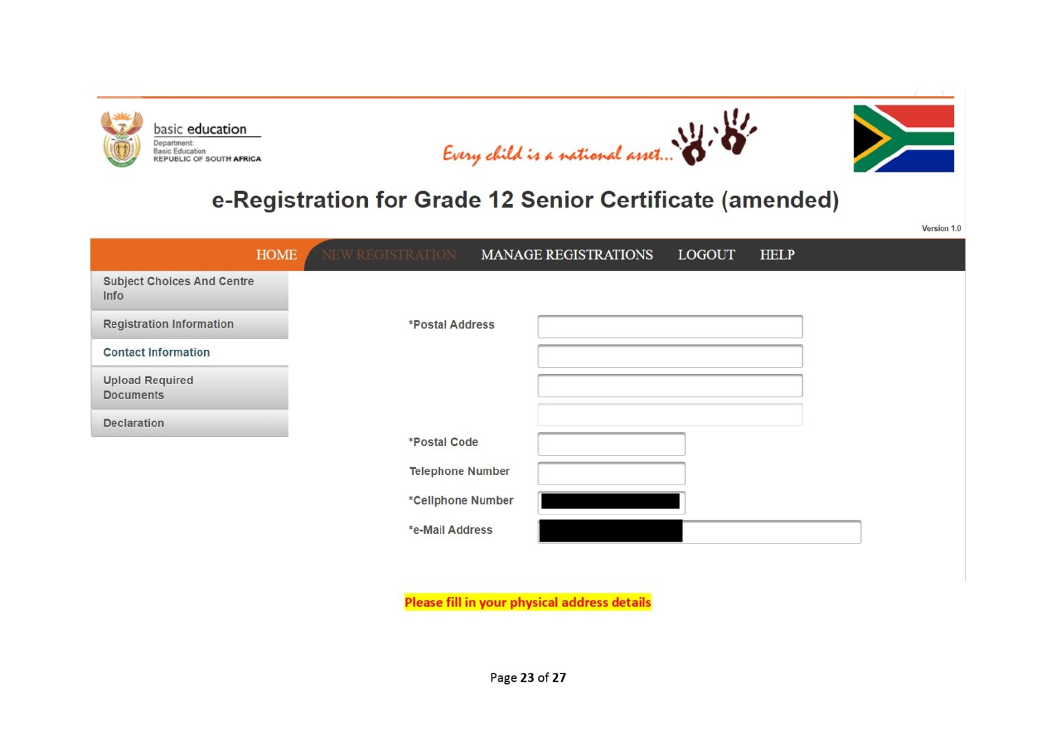 Adult Matric Exam Registrations